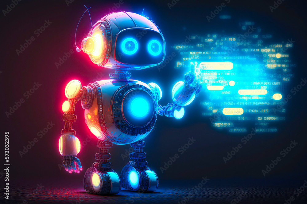 Chat Bot Robot Communication Concept Created With Generative Ai Technology Stock Illustration