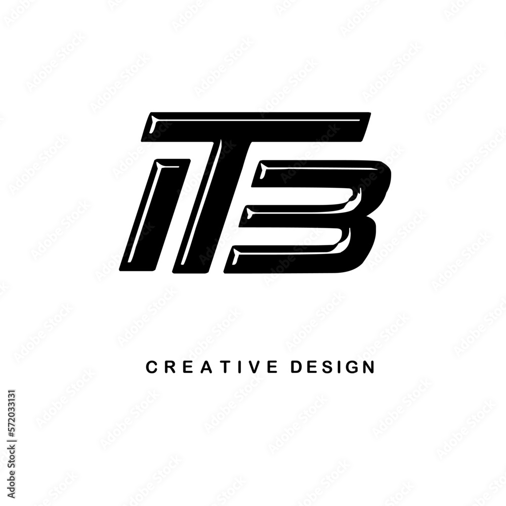 ITB letter logo design. ITB letter on white background. ITB minimalist ...