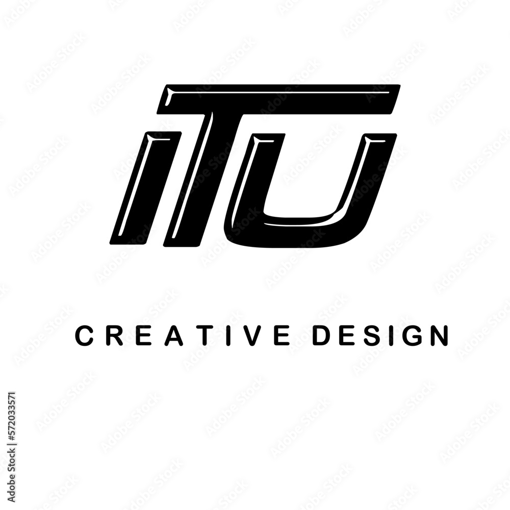 ITU letter logo design. ITU letter on white background. ITU minimalist ...