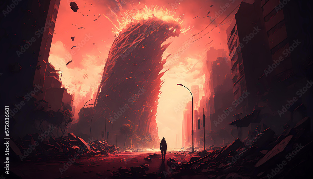 En of the world disaster concept art , apocalypse doomsday ...