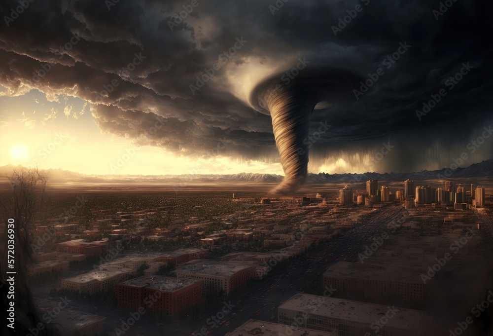 Tornado, Twister, Cyclone, natural desaster, GENERATIVE AI Stock ...