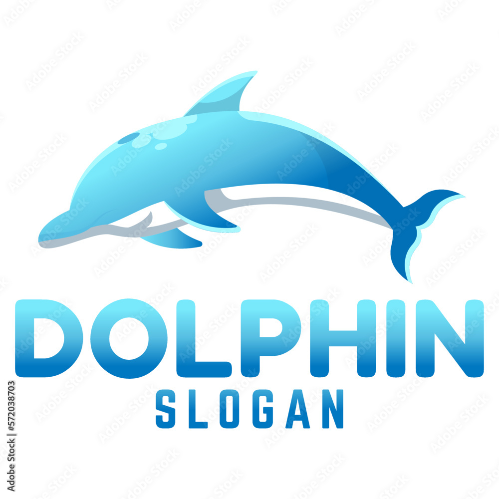 Modern simple minimalist dolphin mascot logo design vector with modern ...