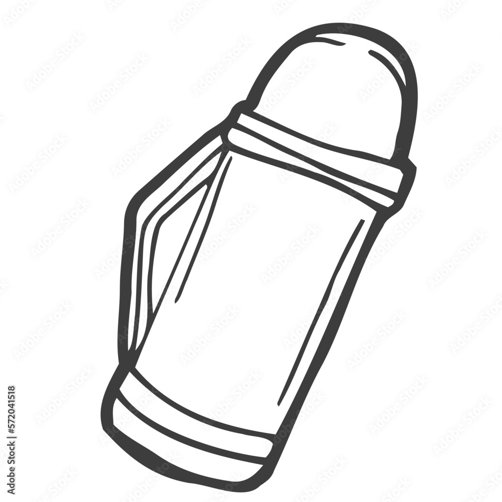 Thermos hand drawn outline doodle icon. Vector sketch illustration of ...