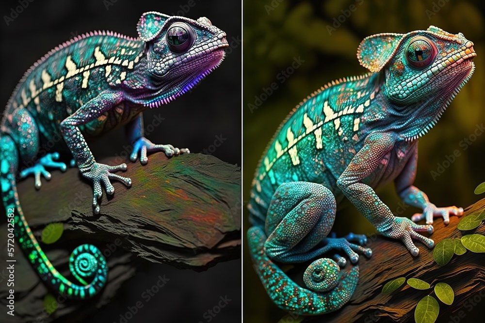 Chameleons change color by changing the space between the guanine ...