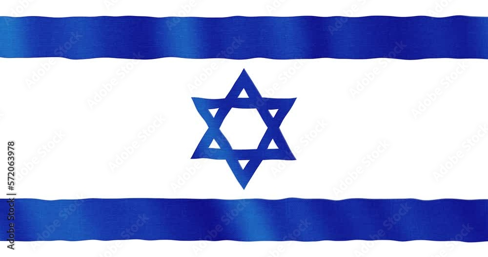 Israeli flag seamless loop animation. 4k animation background with the ...