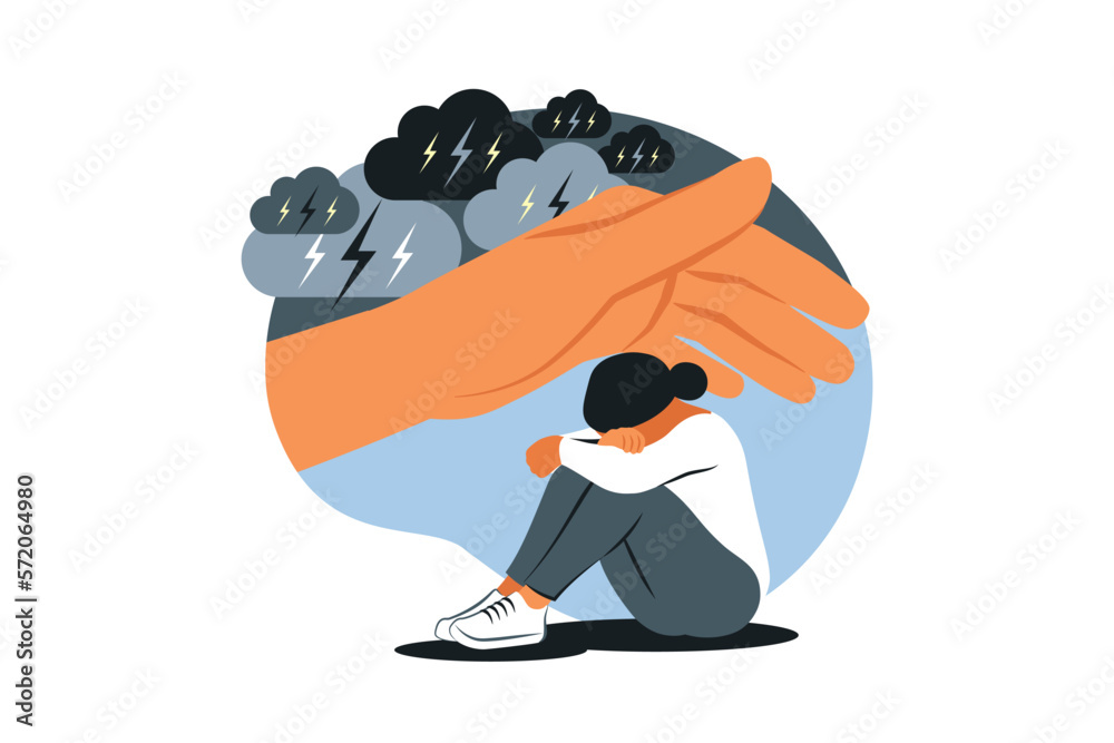 Psychotherapy, counseling and psychological support concept. Human hand ...