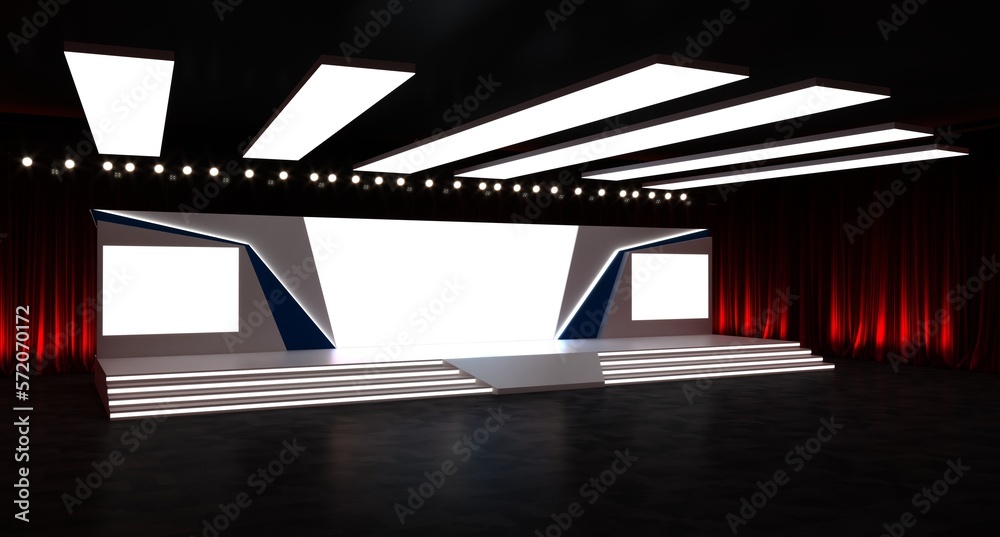 Empty stage design for mockup and corporate identity, display. Platform ...