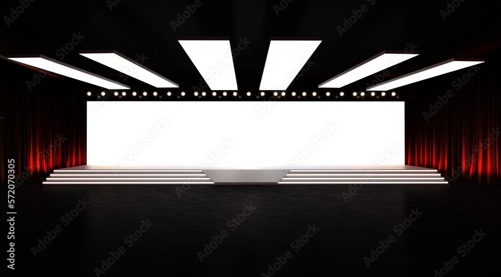 Empty stage design for mockup and corporate identity, display. Platform ...