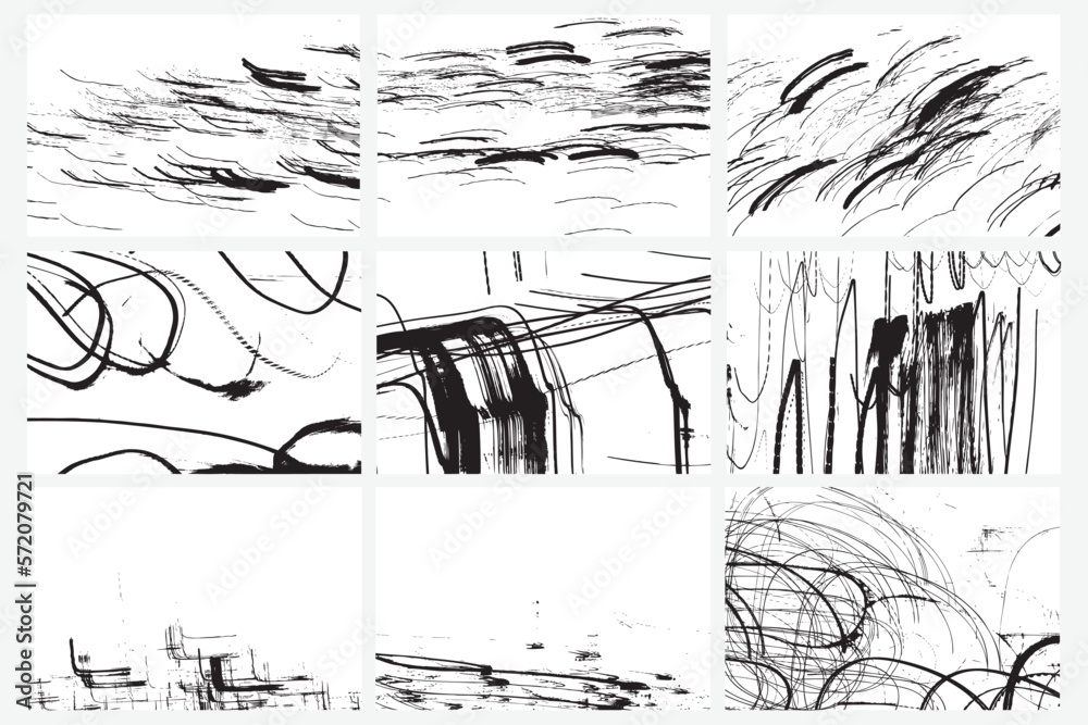 Set of light motion trails textures. High speed long exposure motion ...