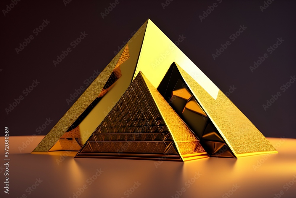 pyramid of gold - Generate AI Stock Illustration | Adobe Stock