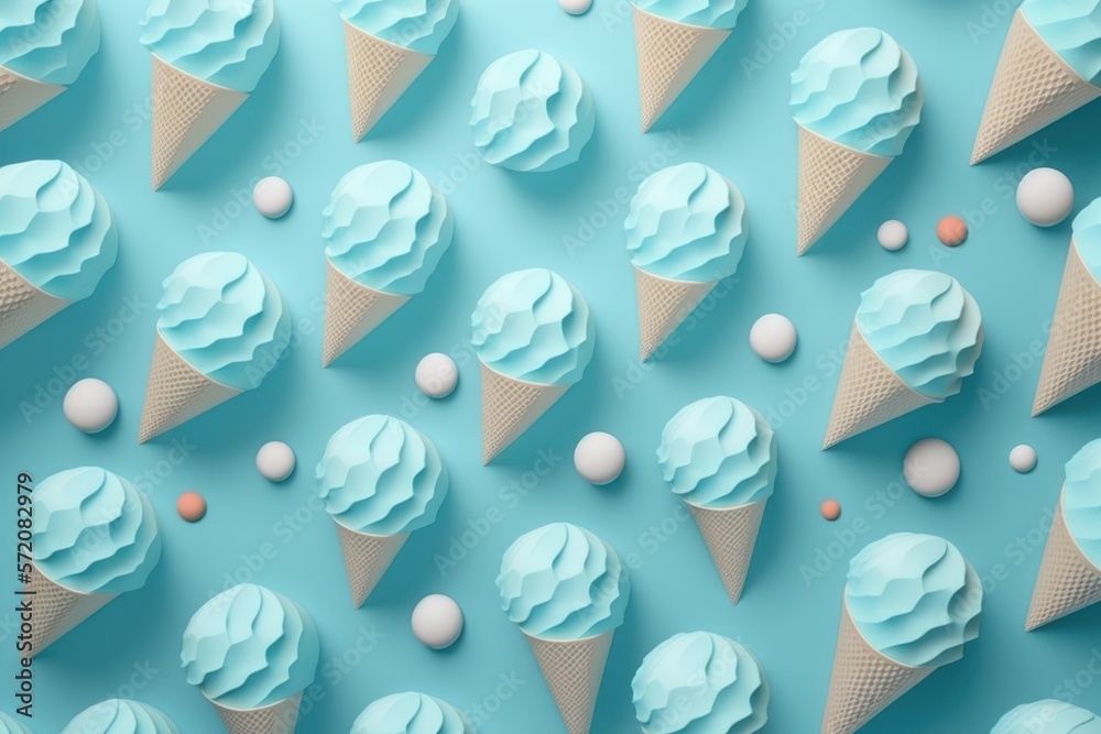 Fondo divertido helados color azul, creado con IA generativa Stock ...