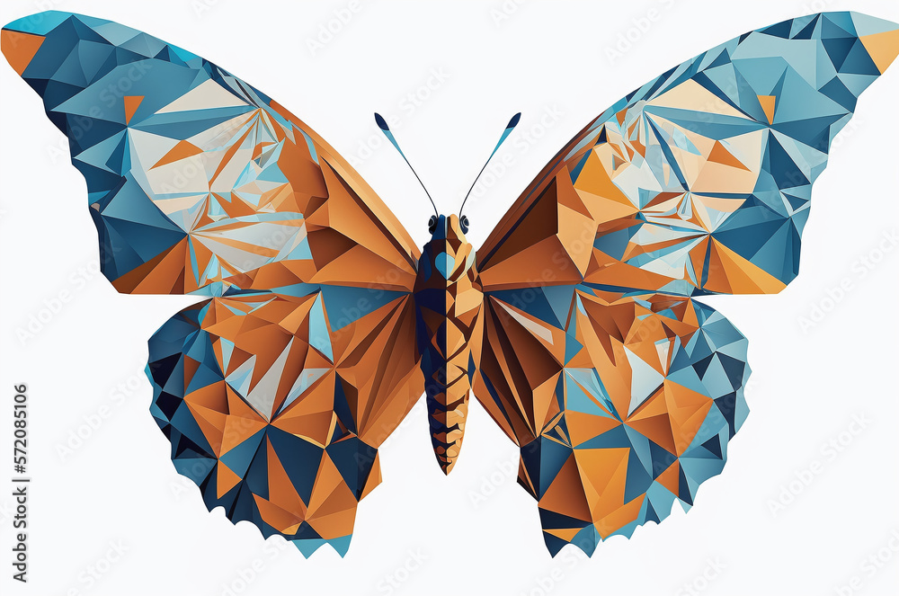 Vector graphic of a butterfly made up entirely of geometric shapes in ...