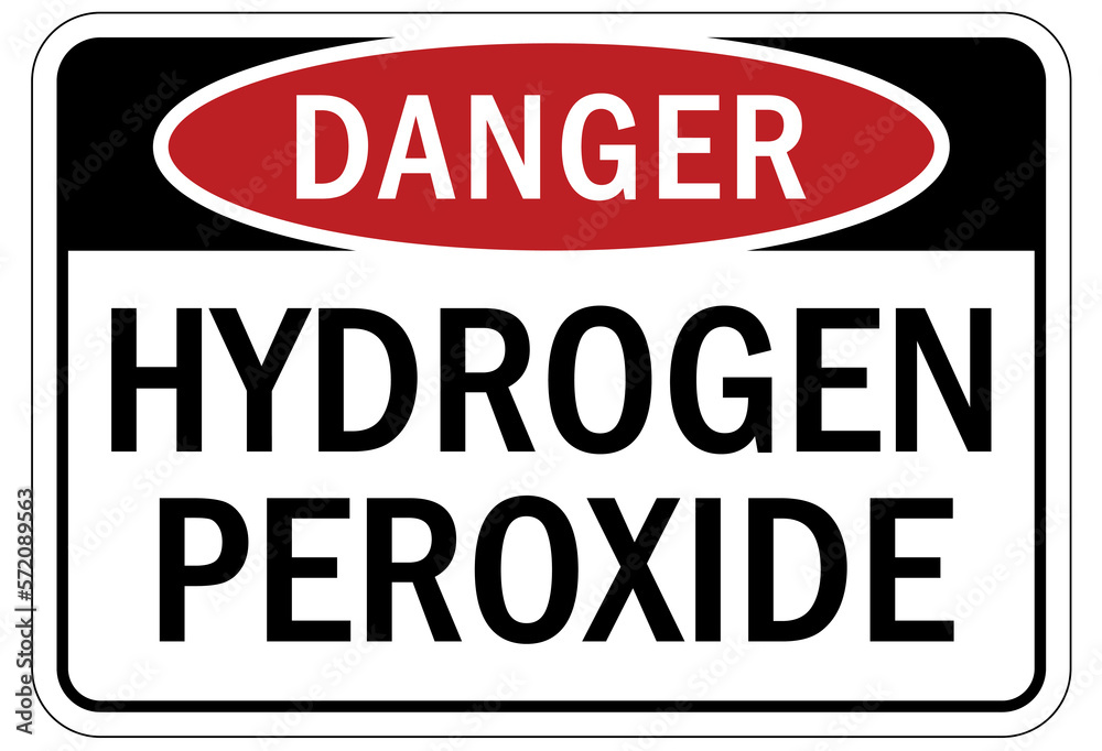 Hydrogen chemical warning sign and labels hydrogen peroxide Stock ...