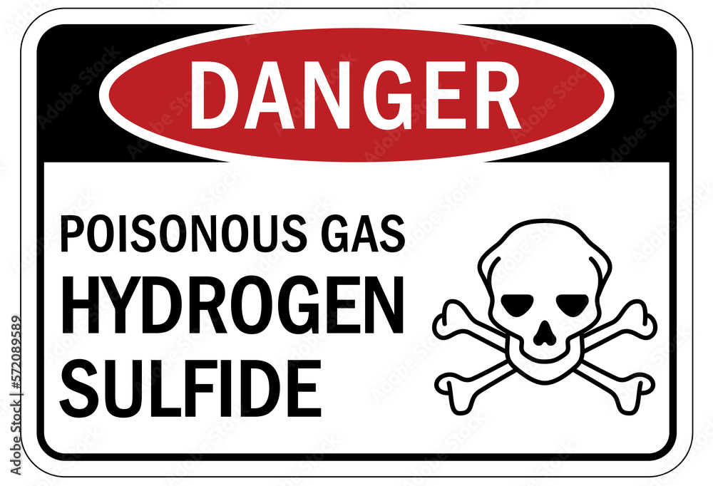 Hydrogen chemical warning sign and labels poisonous gas hydrogen ...