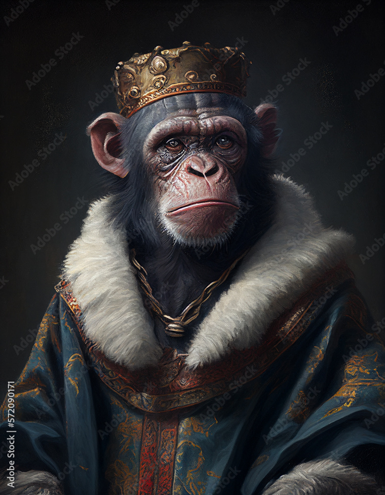 Royal Portrait of a Chimpanzee Dressed as a British King | Generative ...