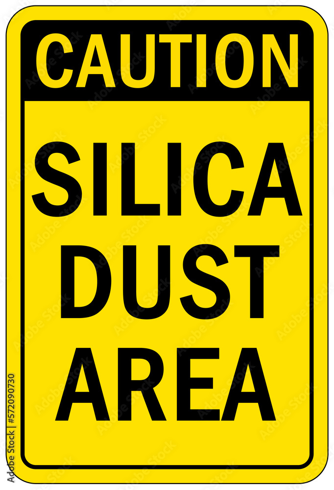 Silica hazard chemical warning sign and labels silica dust area Stock ...
