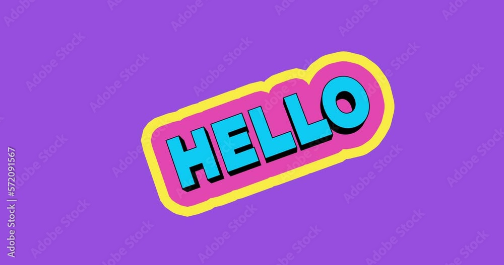 Hello 3d animated text. Word hello in 3d text. Design text element for ...