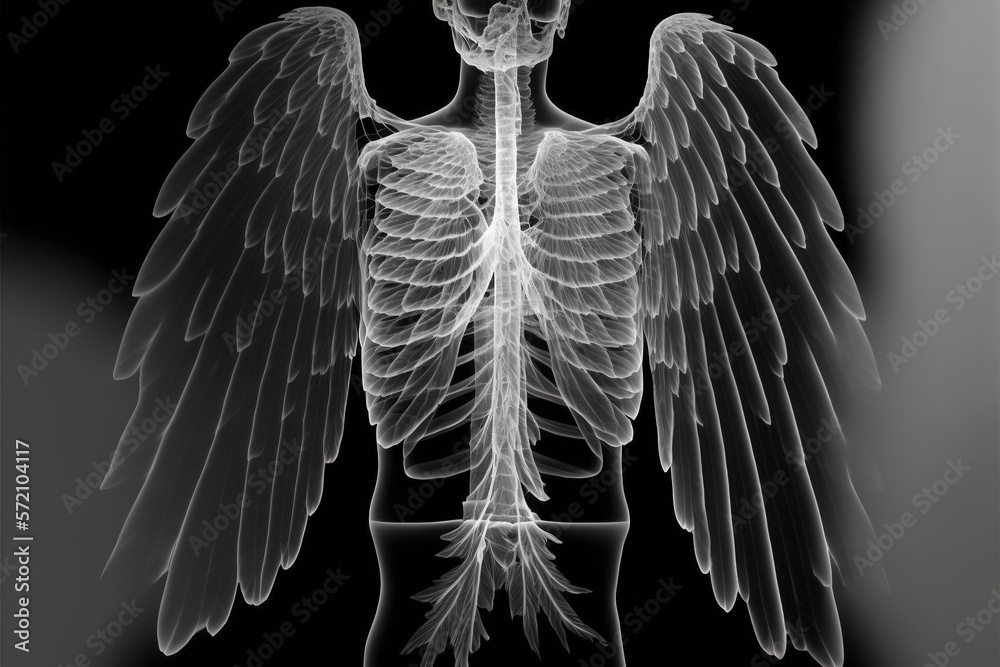 Angel or demon x-ray style. X-ray of Raw whole angel or demon. Creative ...