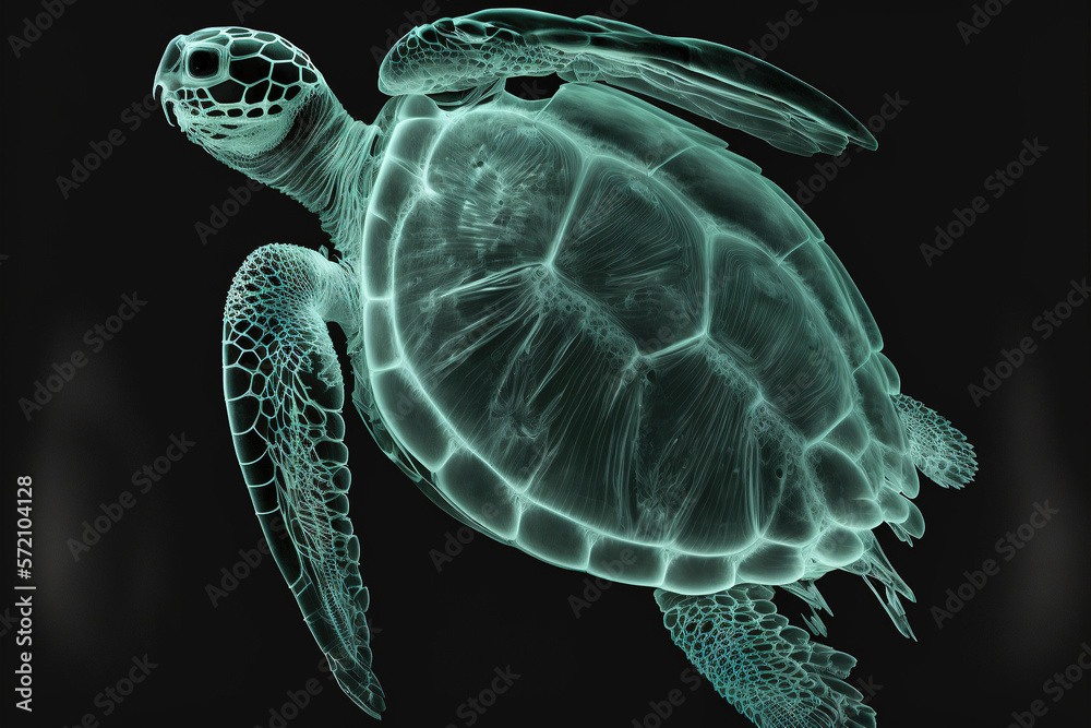 Turtles x-ray style. X-ray of Raw whole chicken. Creative Art abstract ...