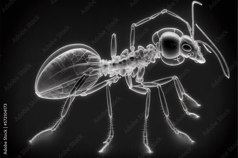 Antz x-ray style. X-ray of Raw whole chicken. Creative Art abstract ...