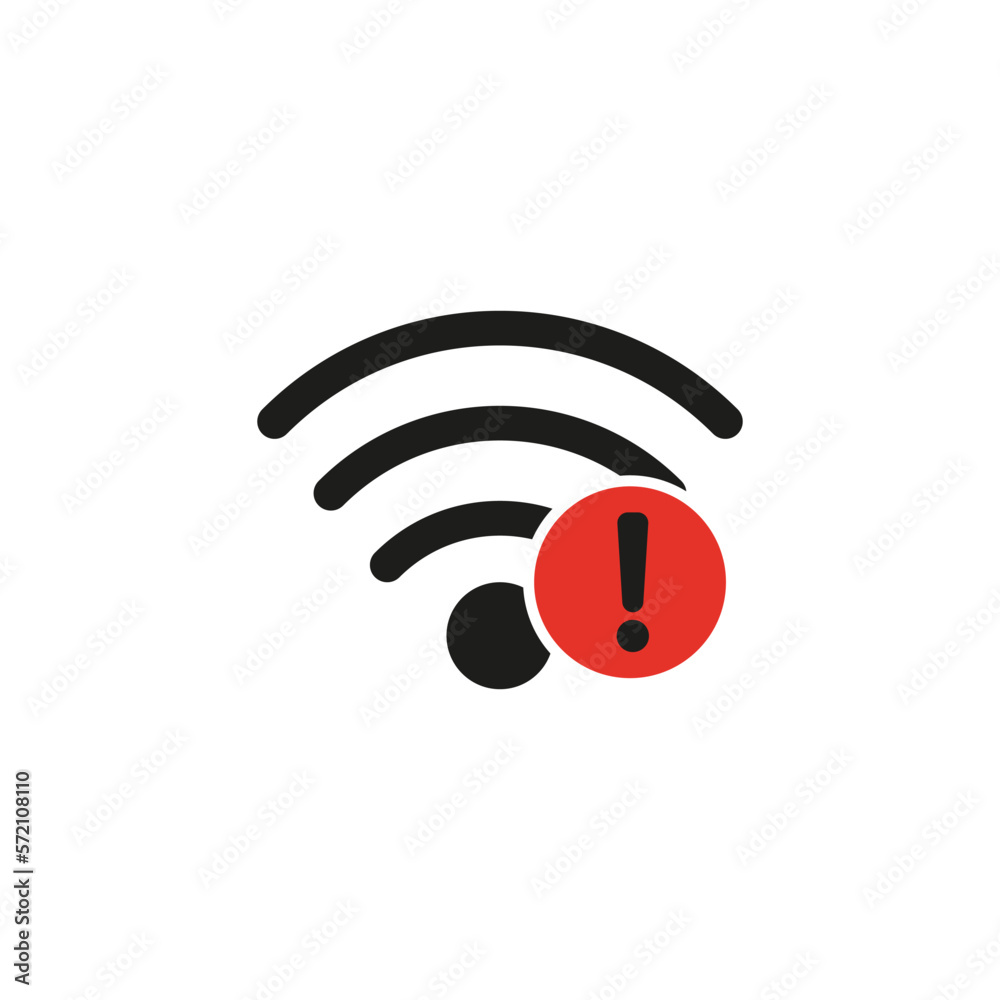 Wifi exclamation mark. Digital technology. Icon symbol. Vector ...