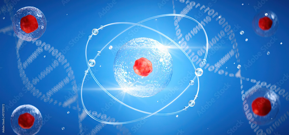 3D rendering cell microscope background Stock Illustration | Adobe Stock