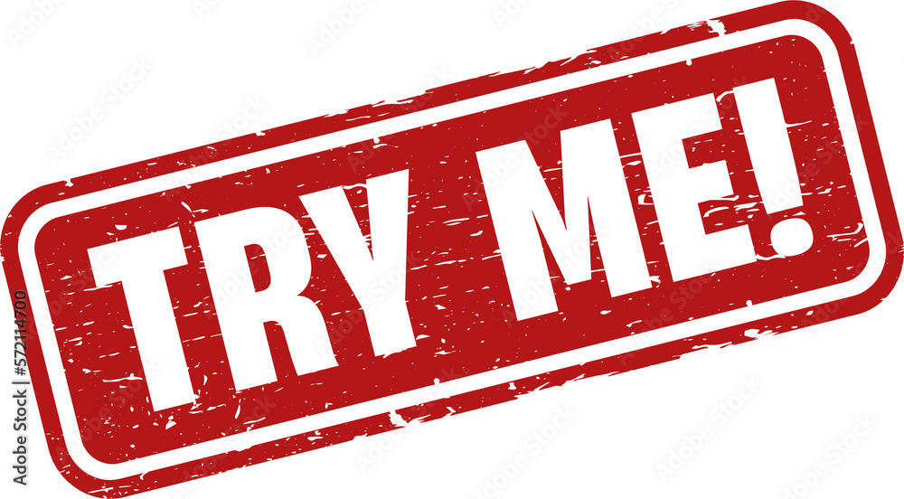 Try Me! Stamp vintage old red color texture frame Stock Illustration ...