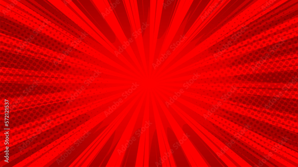 Red comic pop art vintage background with halftone dots Stock Vector ...