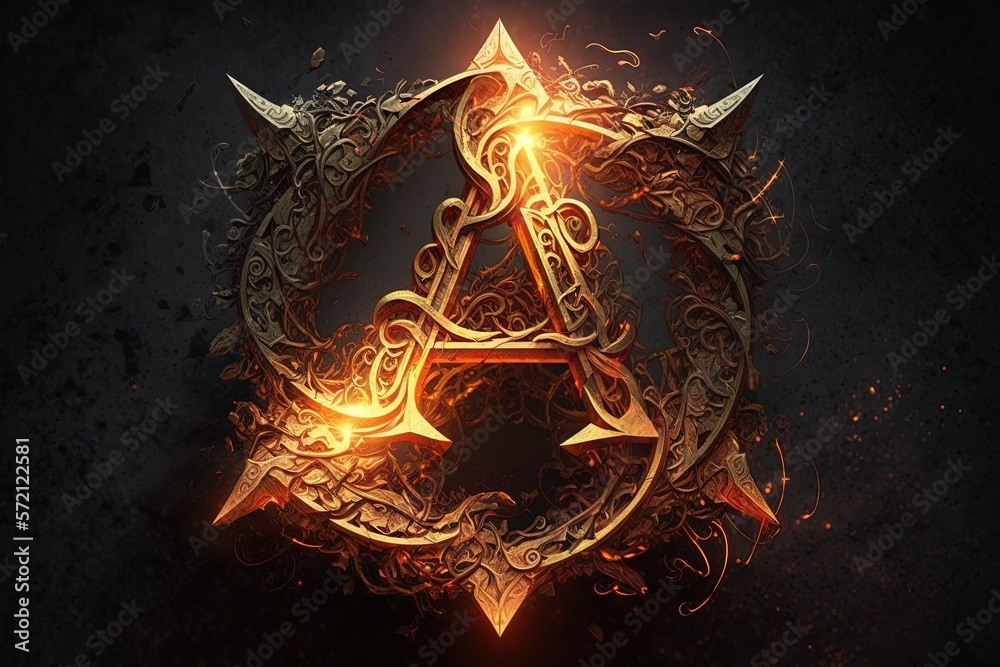 Generative AI arcane symbol with effect of fire and ice. Magic symbol ...