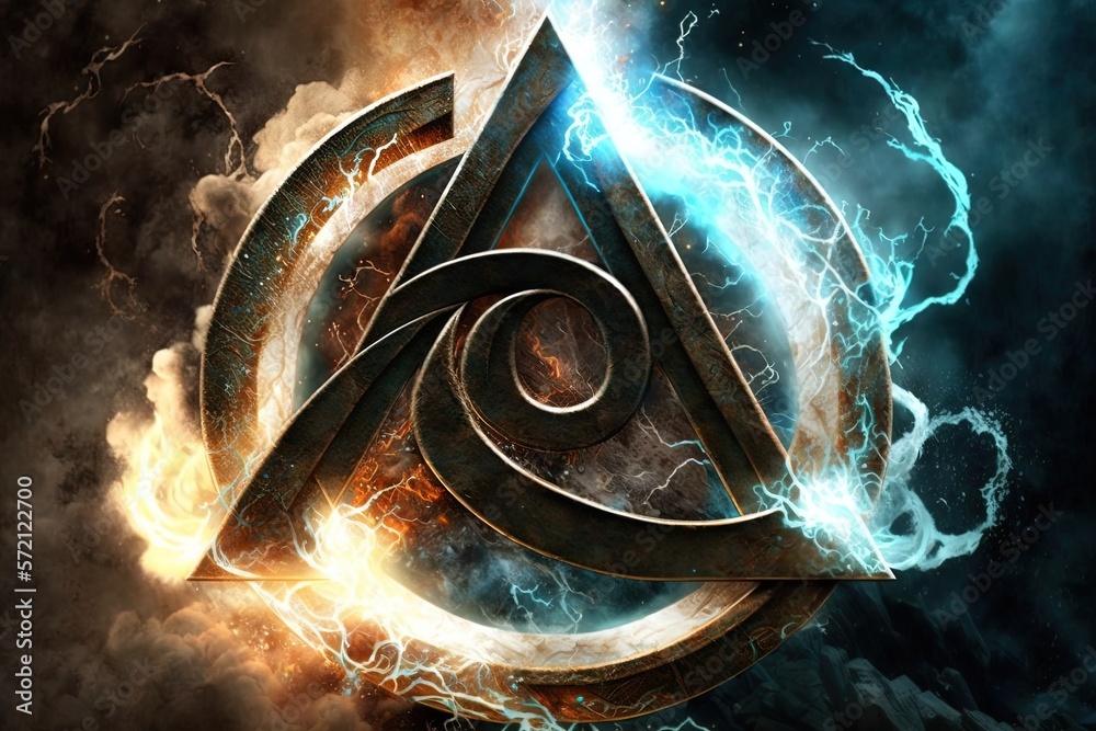 Generative AI arcane symbol with effect of fire and ice. Magic symbol ...