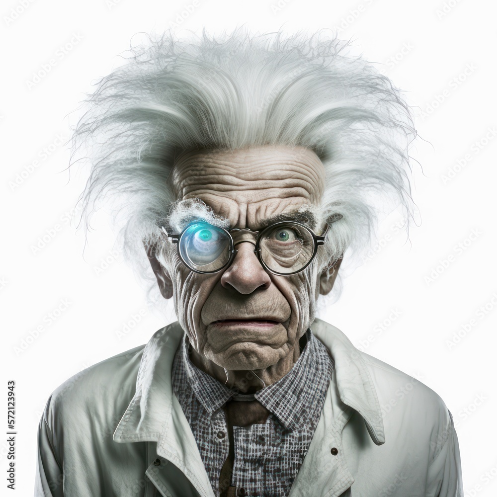 Detailed illustration of a male mad scientist disapproving and in ...