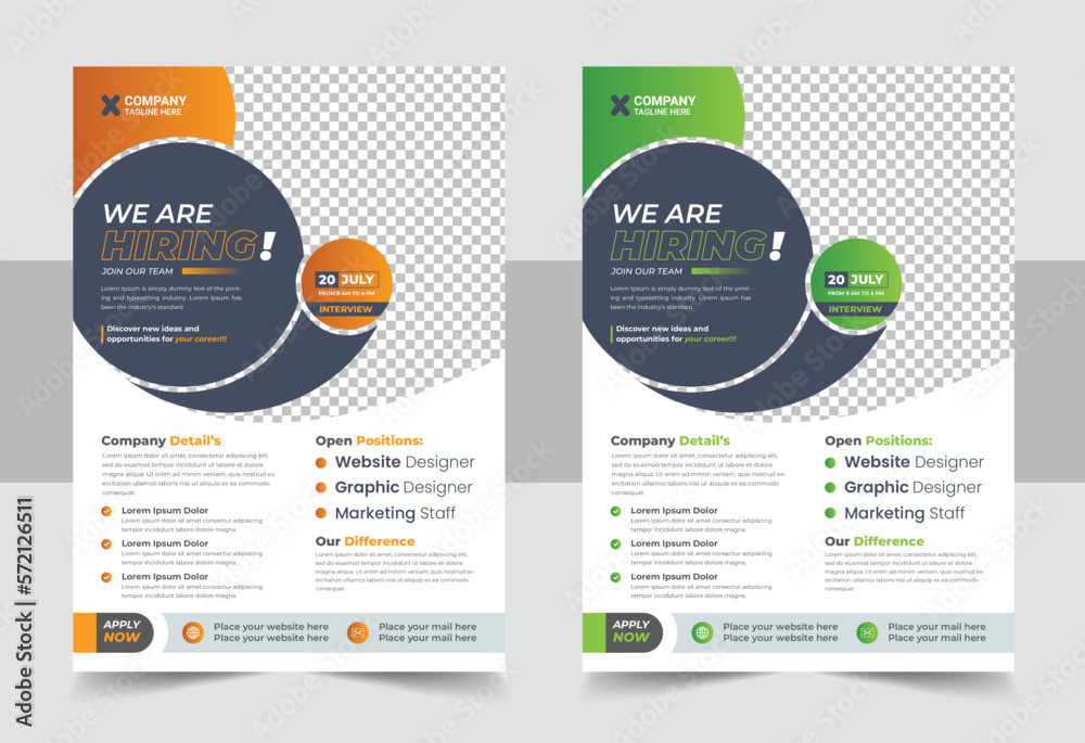 We are hiring flyer design template, Job offer leaflet template. Job ...