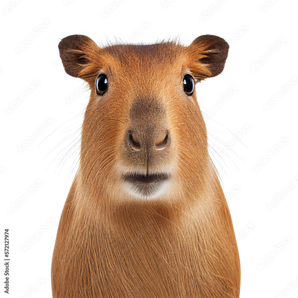 capybara face shot isolated on transparent background cutout Stock ...