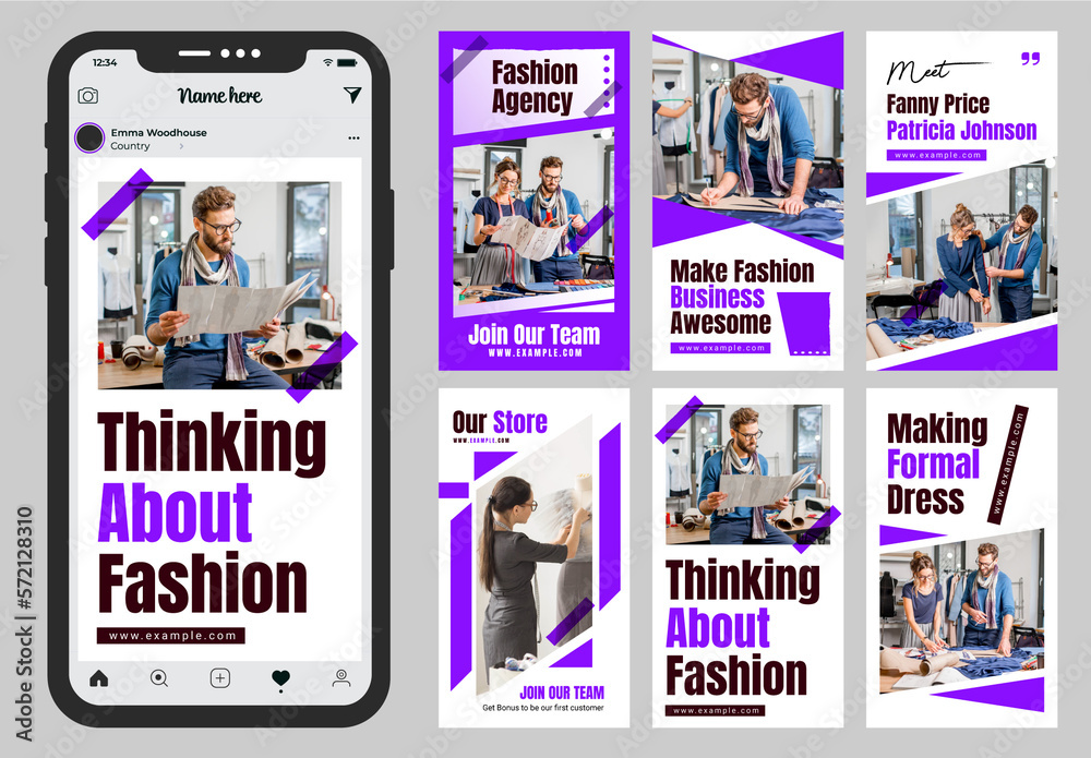 Fashion Business Story Set Design Template Stock Template | Adobe Stock