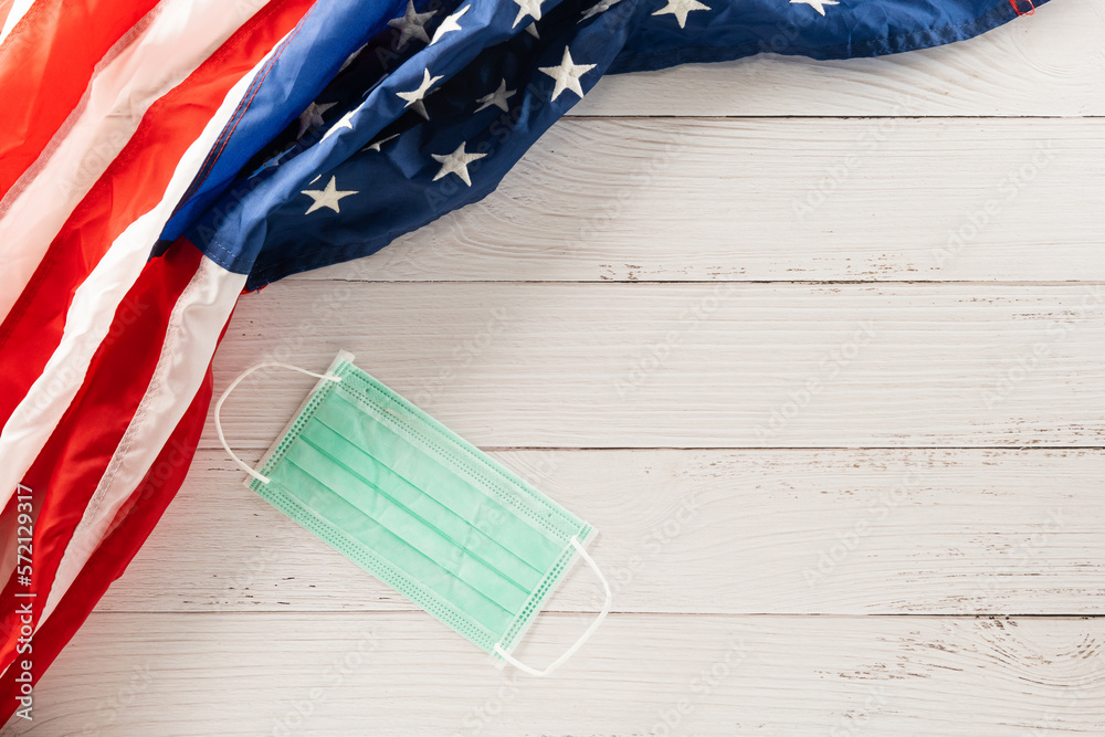 Happy presidents day. flag of United States America with copy space ...