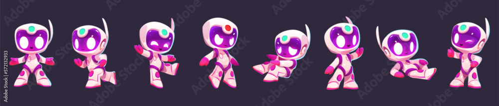 Cartoon vector illustration set of kid astronaut in space. Isolated ...