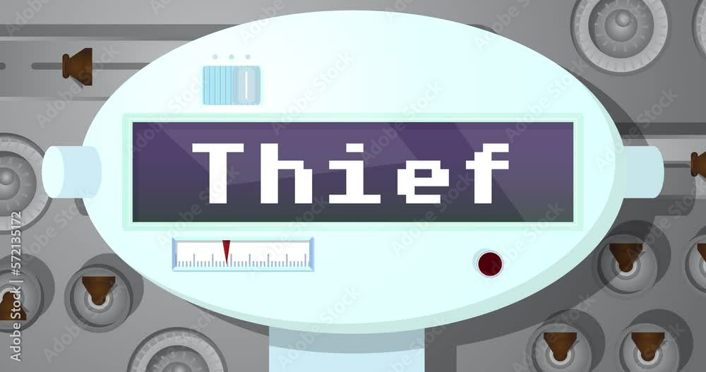 Robot Eye Showing Thief Text. Animated video. Future Robotics Cartoon ...