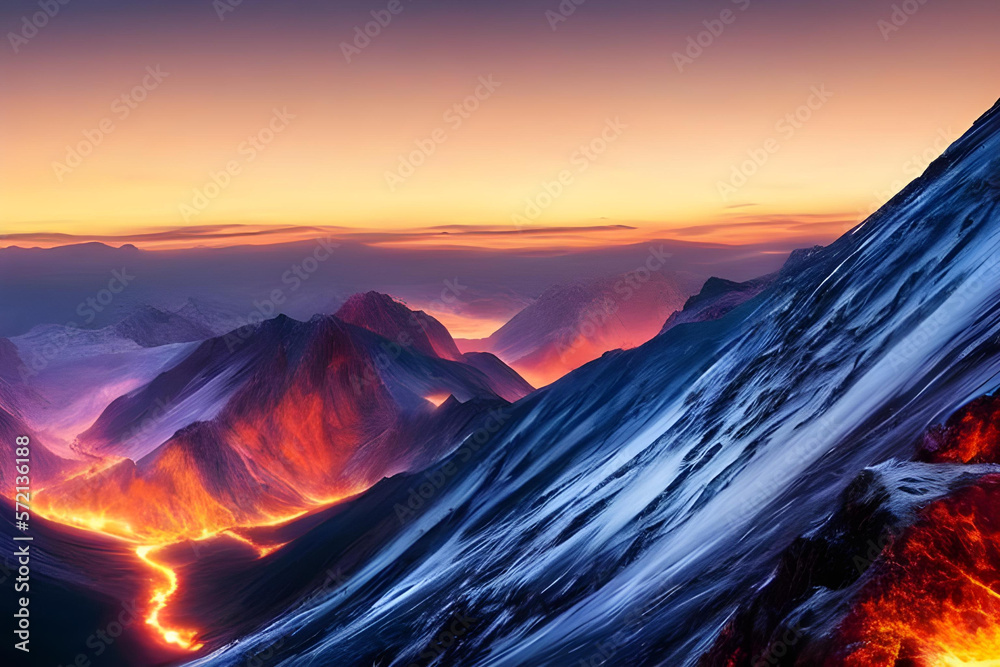 ภาพประกอบสต็อก lava in the mountains. lava mountains. lava. lava ...