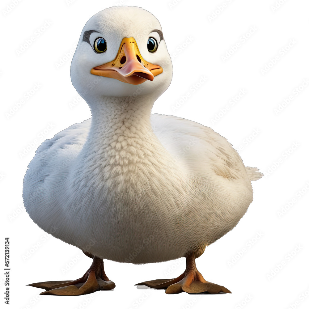 Cute Animation Cartoon Character Animal Goose Design Elements Isolated ...