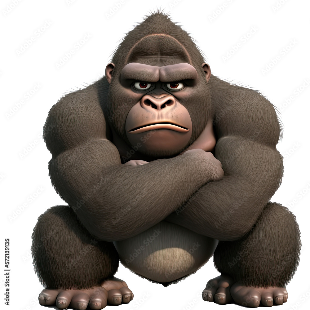 Cute Animation Cartoon Character Animal Gorilla Design Elements ...
