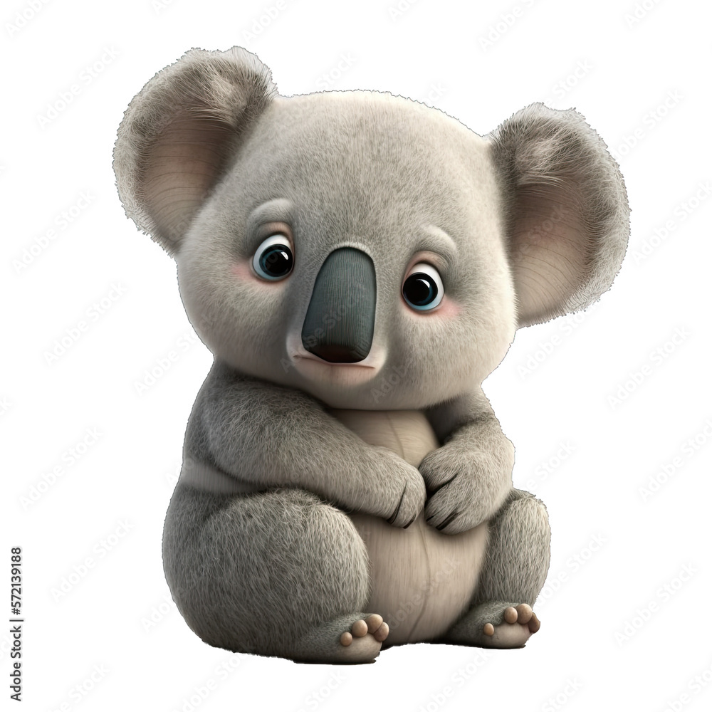 Cute Animation Cartoon Character Animal Koala Bear Design Elements ...