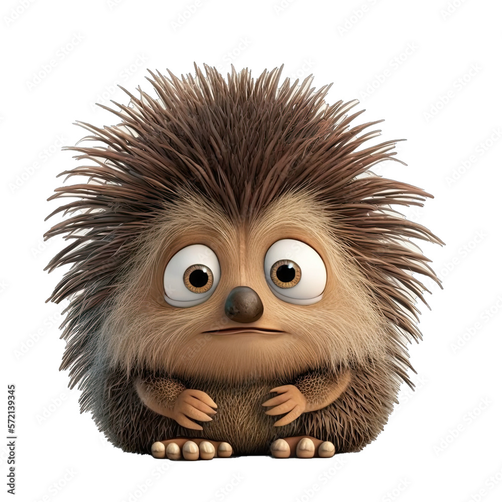 Cute Animation Cartoon Character Animal Porcupine Design Elements ...