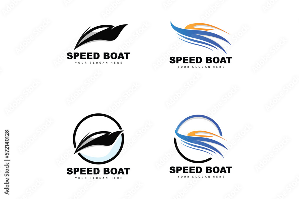 Speed Boat Logo, Fast Cargo Ship Vector, Sailboat, Design For Ship ...