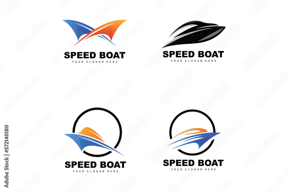 Speed Boat Logo, Fast Cargo Ship Vector, Sailboat, Design For Ship ...