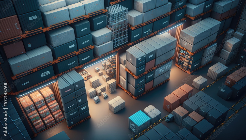 Container Terminals Aerial View Of The Container Made By Ai Artificial Intelligence Stock