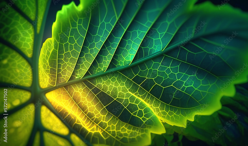 Green leaf texture with prominent veins and cells visible. Ideal for ...