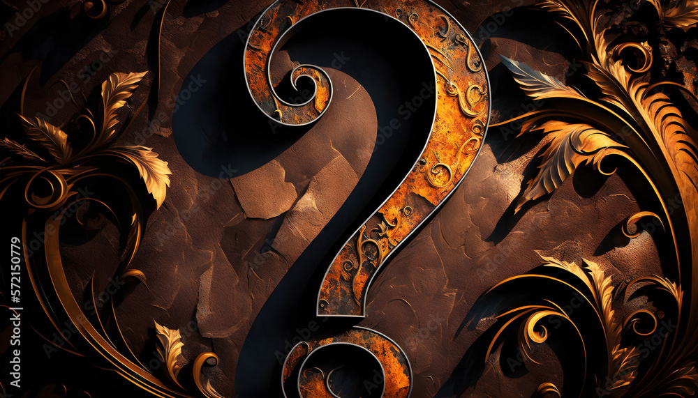 Big question mark, background texture of questioning, created with ...