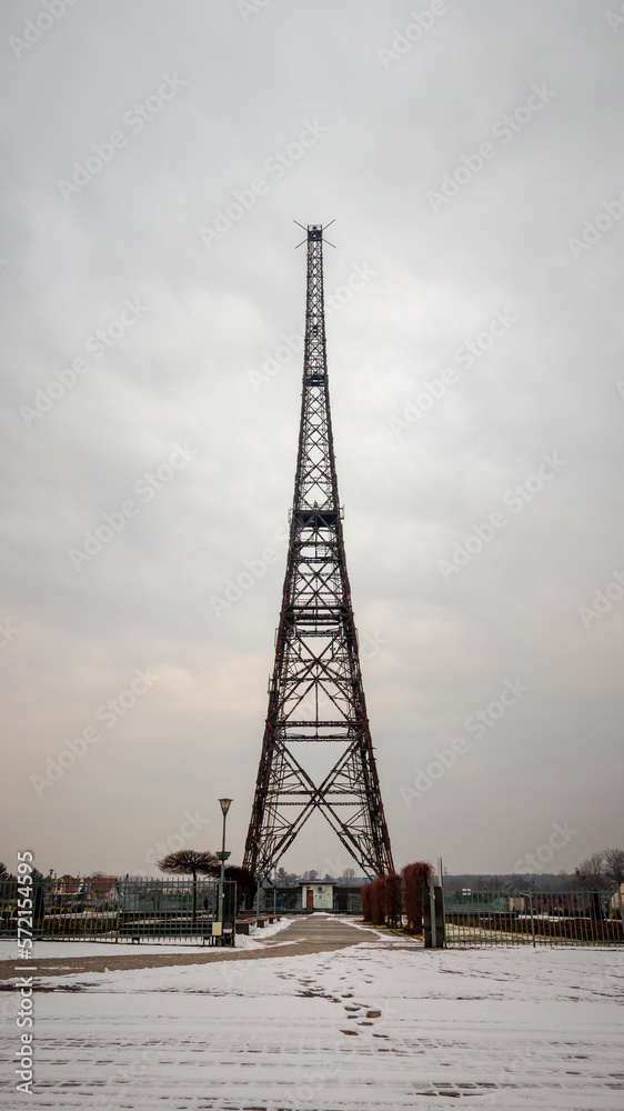 The wodden antenna tower od the Radio Station from the middle od the ...