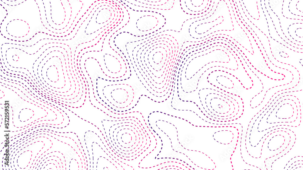 Gradient pink contours vector topography. Geographic mountain ...
