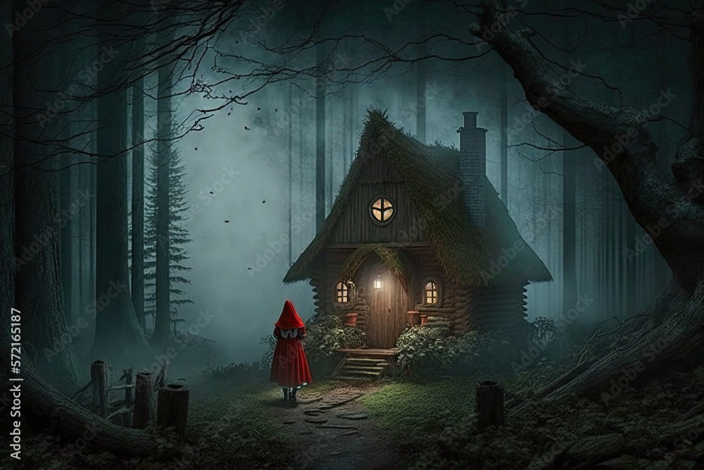 Little Red Riding Hood In The Forest